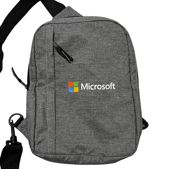 Microsoft | Bags | Microsoft Logo Gray Crossbody Shoulder Bag Tech ...